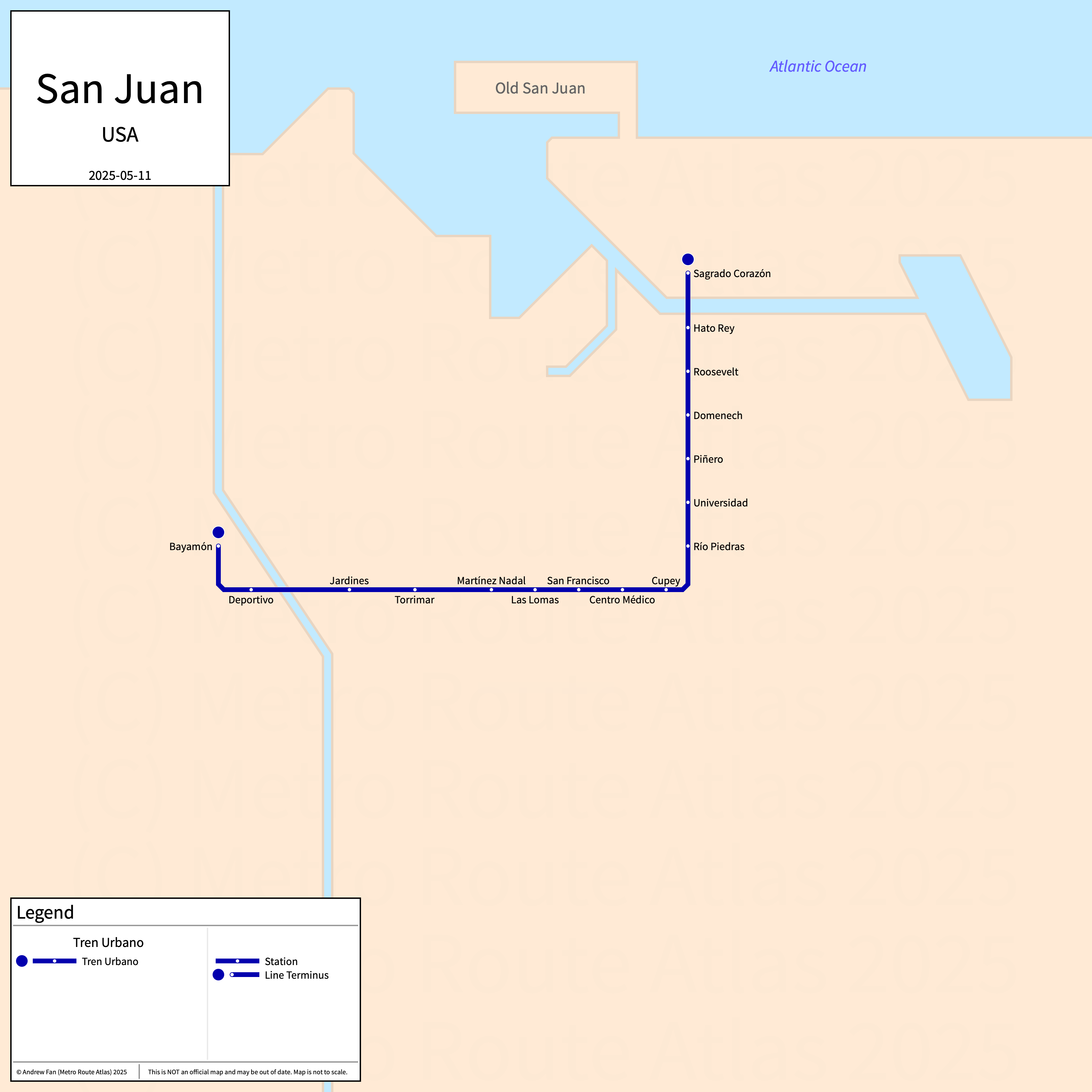 Metro Route Atlas - San Juan, Puerto Rico, USA